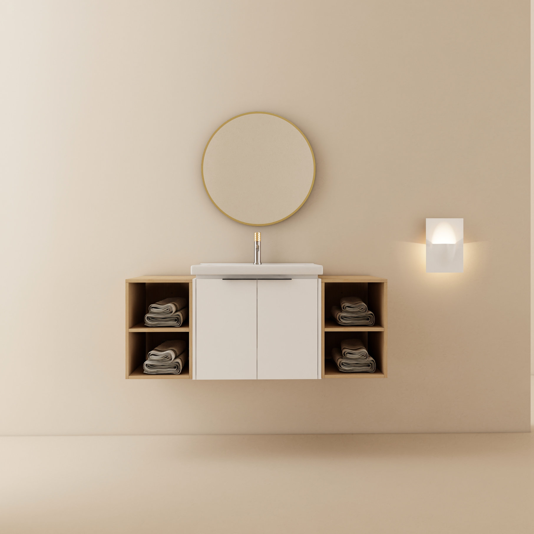 Red Barrel Studio® Bathroom Vanity 48", Wall Mounted, Soft Close Doors ...