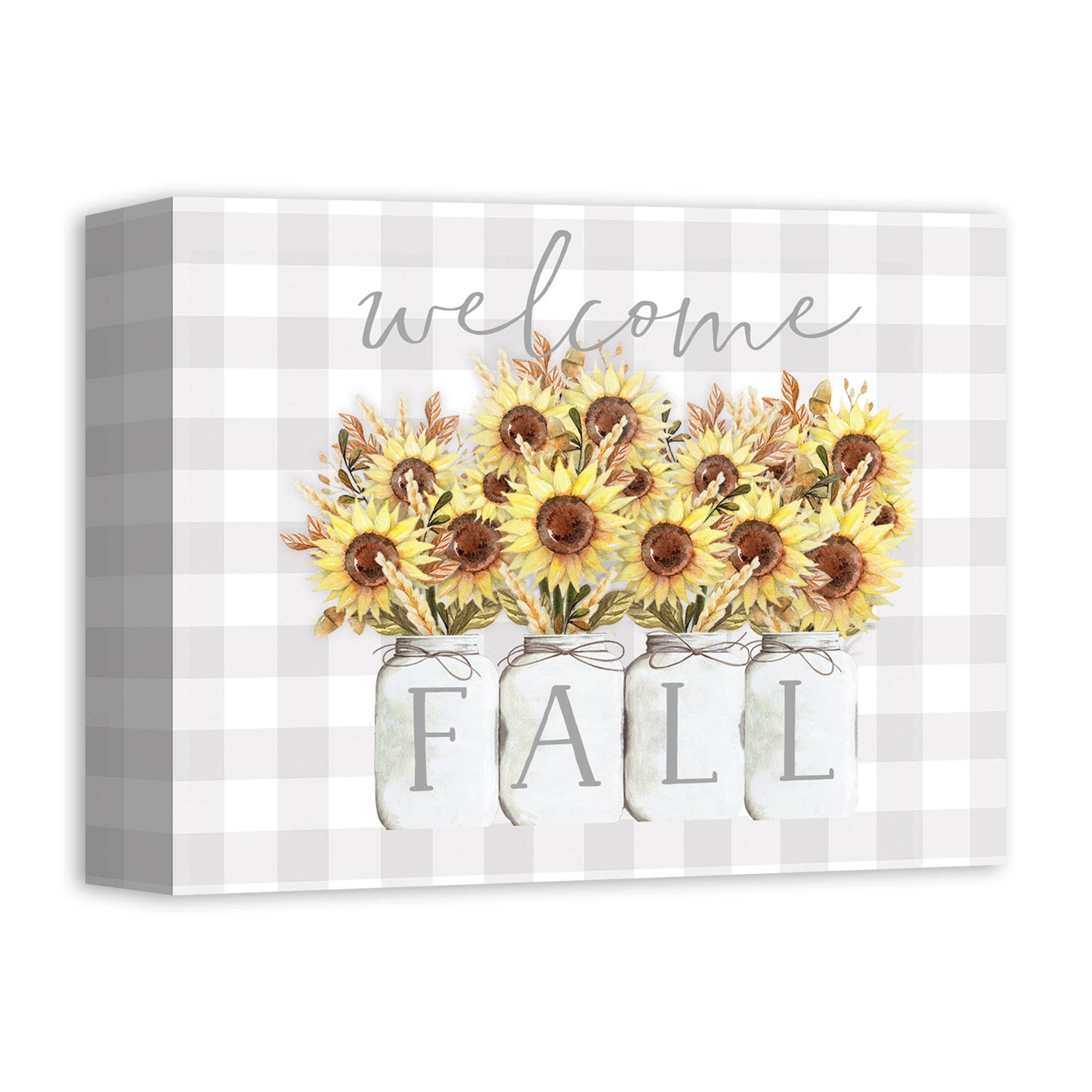 Trinx Welcome Fall Daisies Print On Canvas | Wayfair