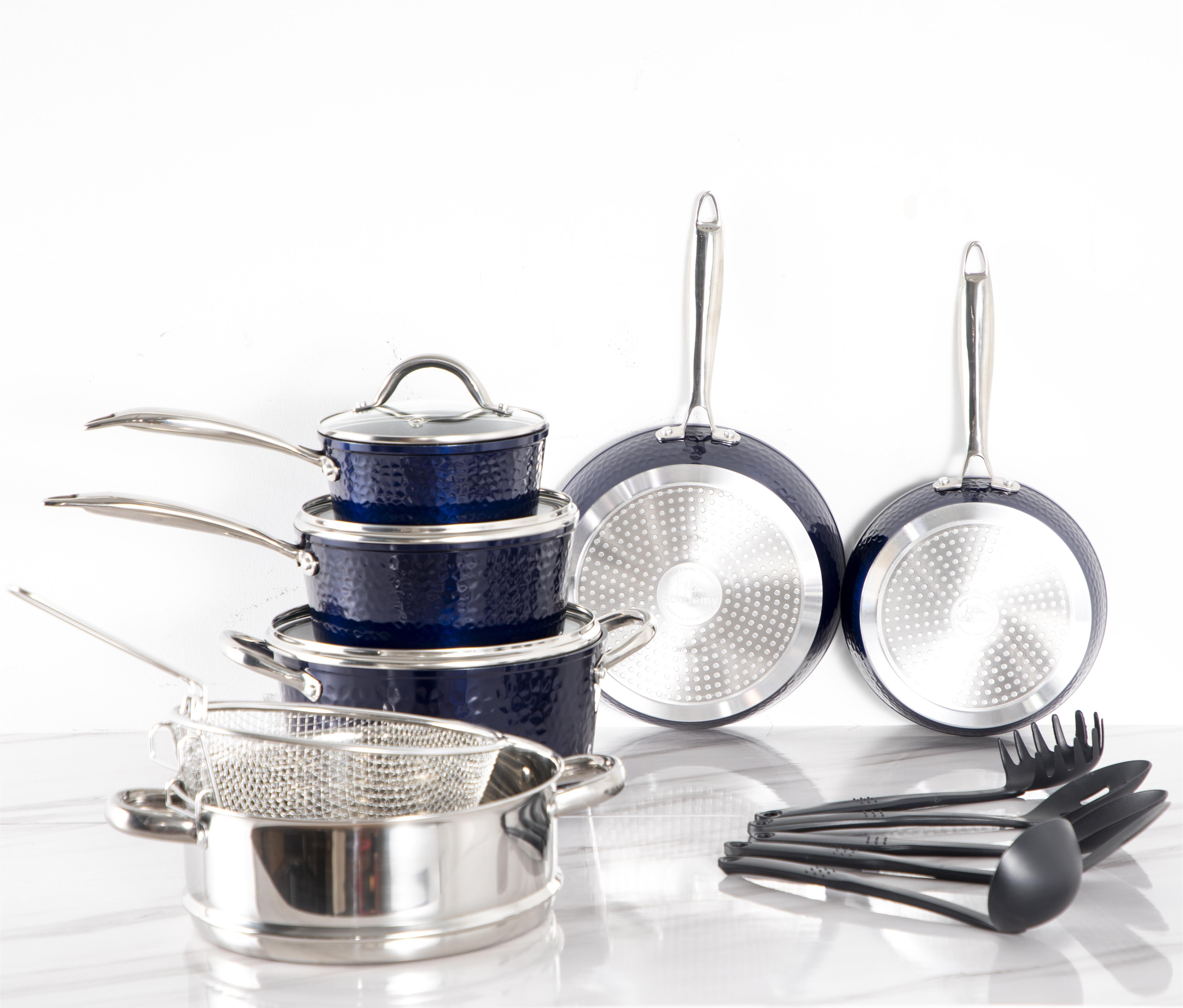 Prep & Savour Dinneen 15 Pieces Aluminum Non Stick Cookware Set ...