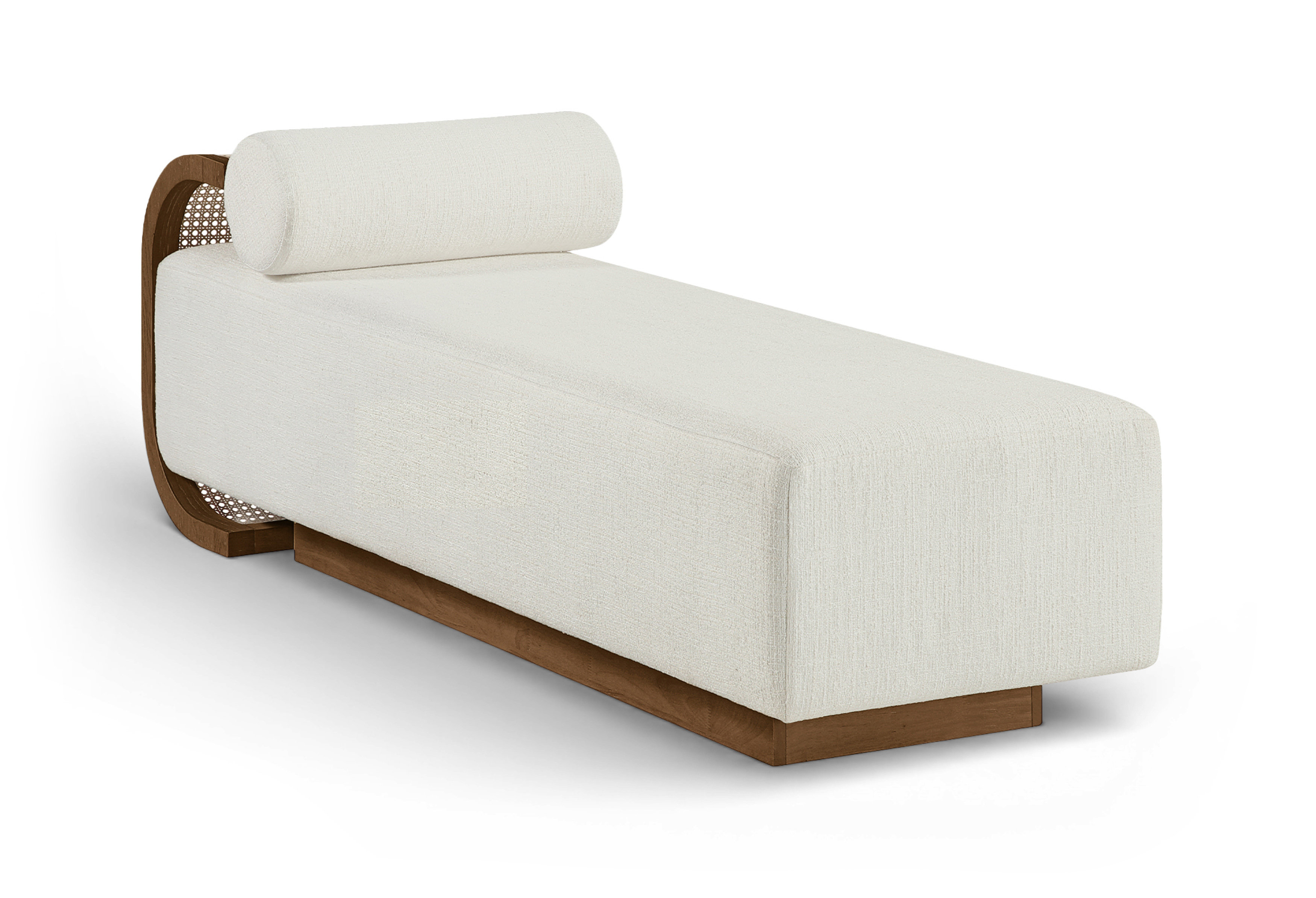 Astoria Grand Zephyr Beige Linen Textured Fabric Upholstered Chaise ...