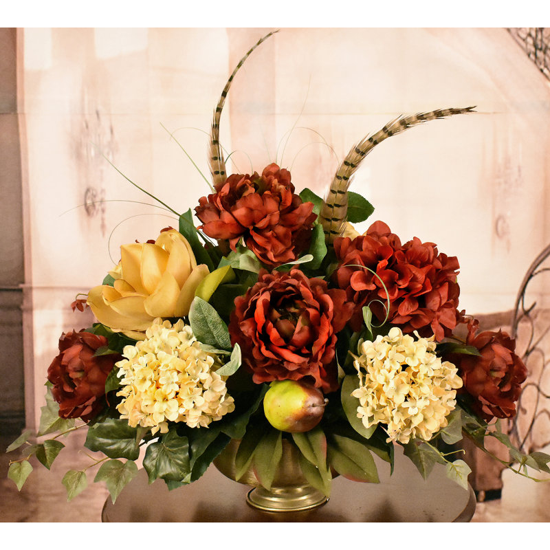 Floral Home Decor Mixed Centerpiece in Decorative Vase & Reviews | Wayfair