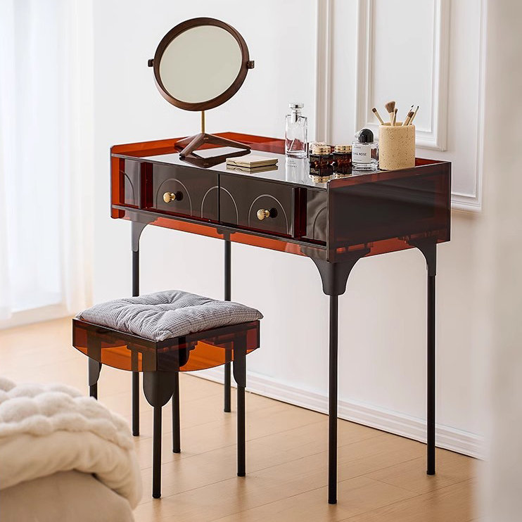 Orren Ellis Modern Minimalist Amber Acrylic Vanity Table - Wayfair Canada
