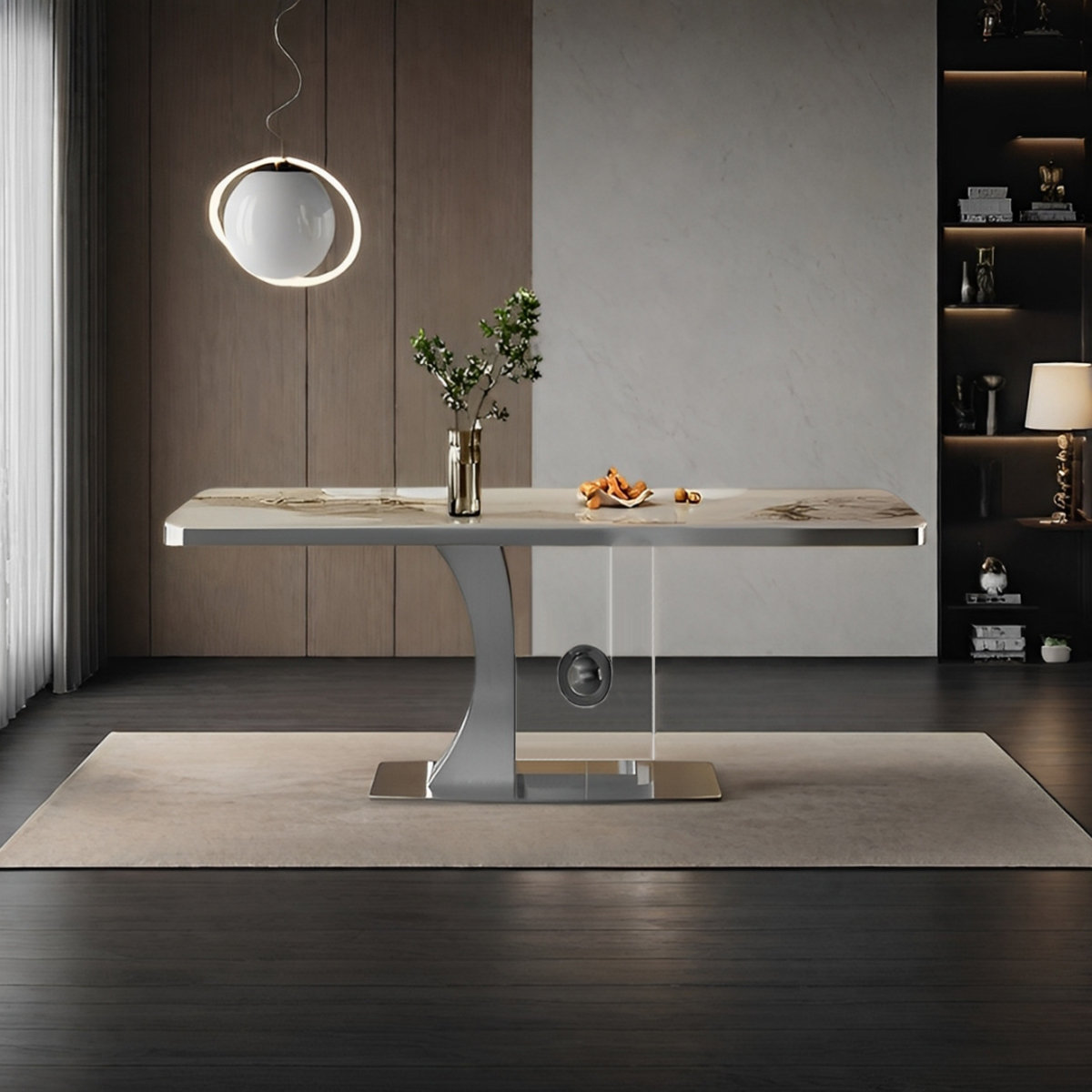 Elamer Modern light luxury rock plate dining table | Wayfair