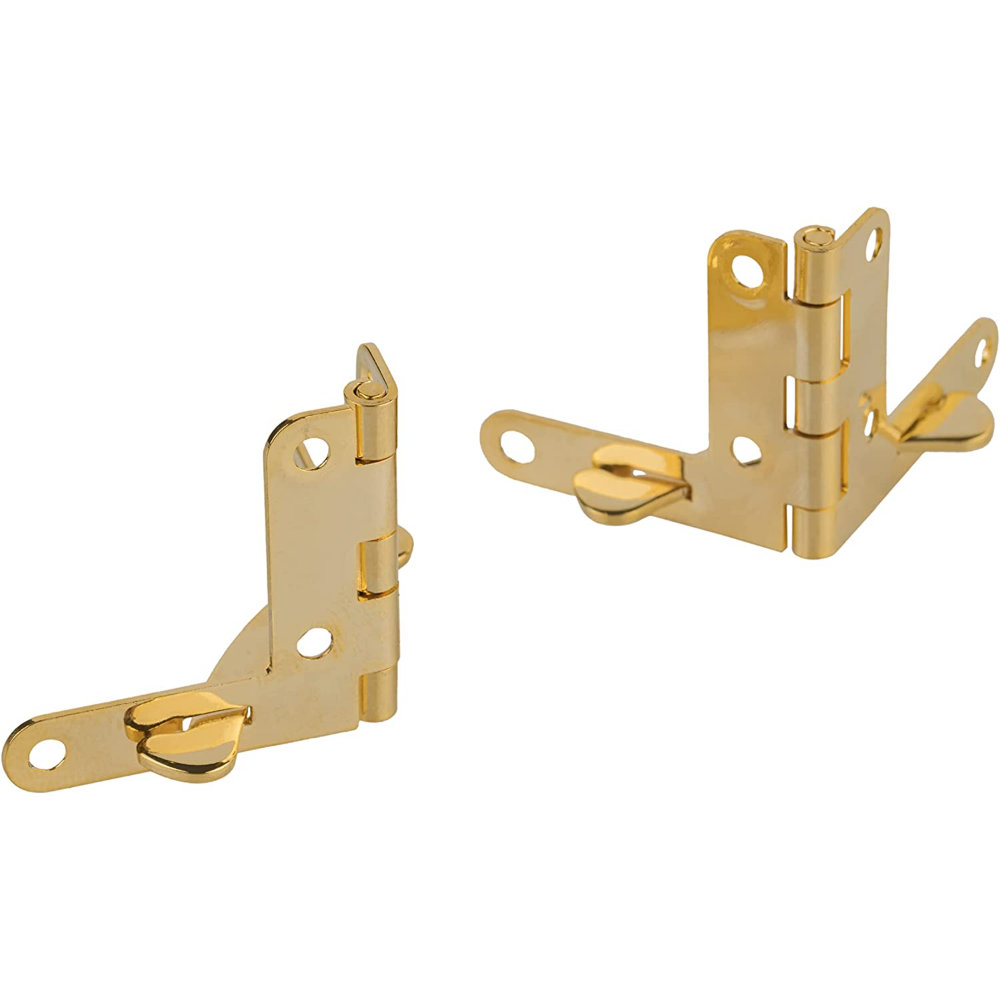 UNIQANTIQ HARDWARE SUPPLY Small Solid Brass Gold Plated Quadrant Hinges ...