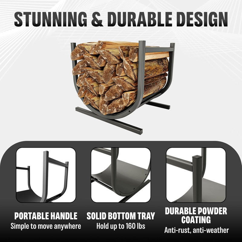 Arlmont & Co. Steel – Firewood log rack - Basic | Wayfair