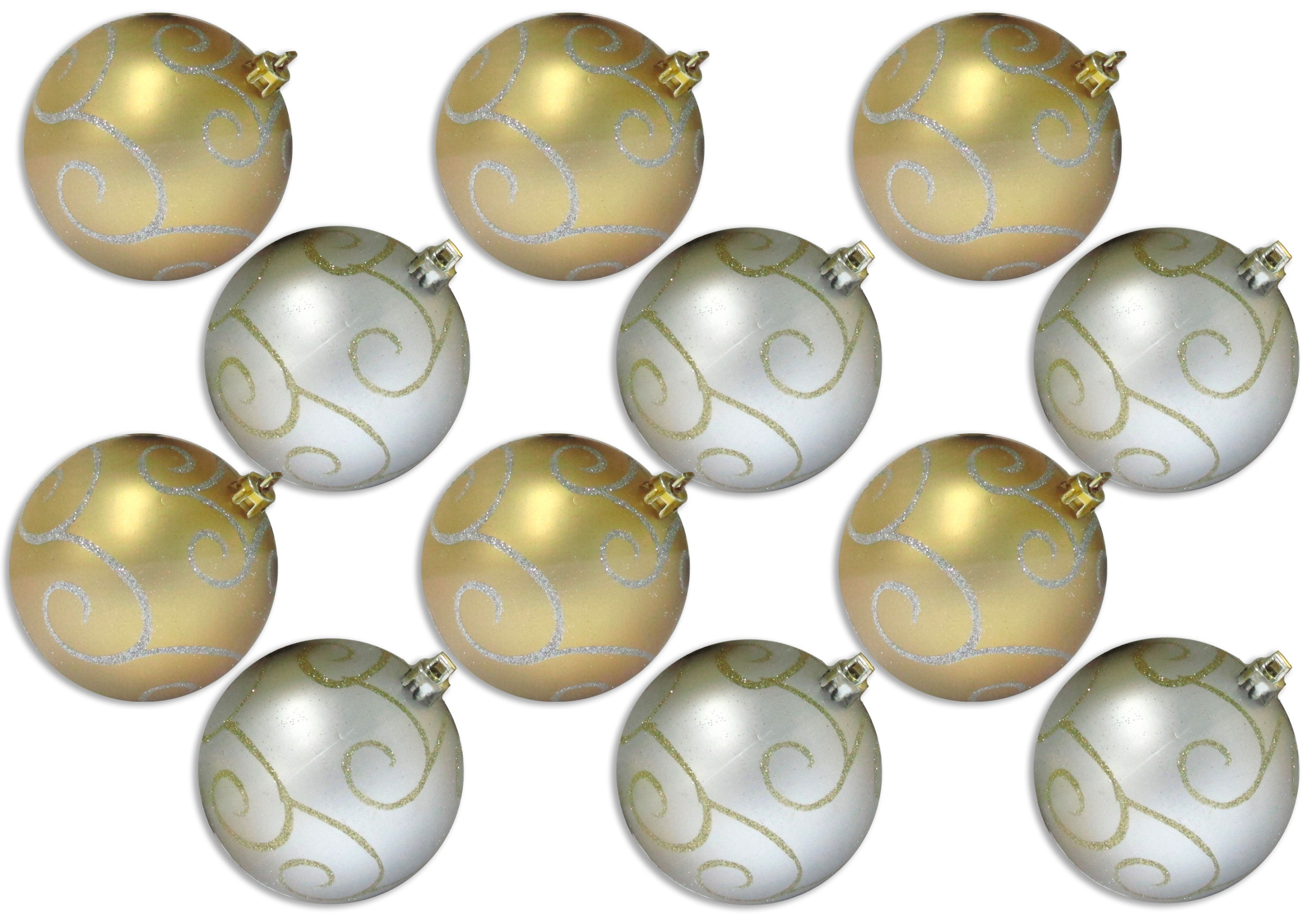 The Holiday Aisle® 12 Piece Swirl Ball Ornament Set | Wayfair