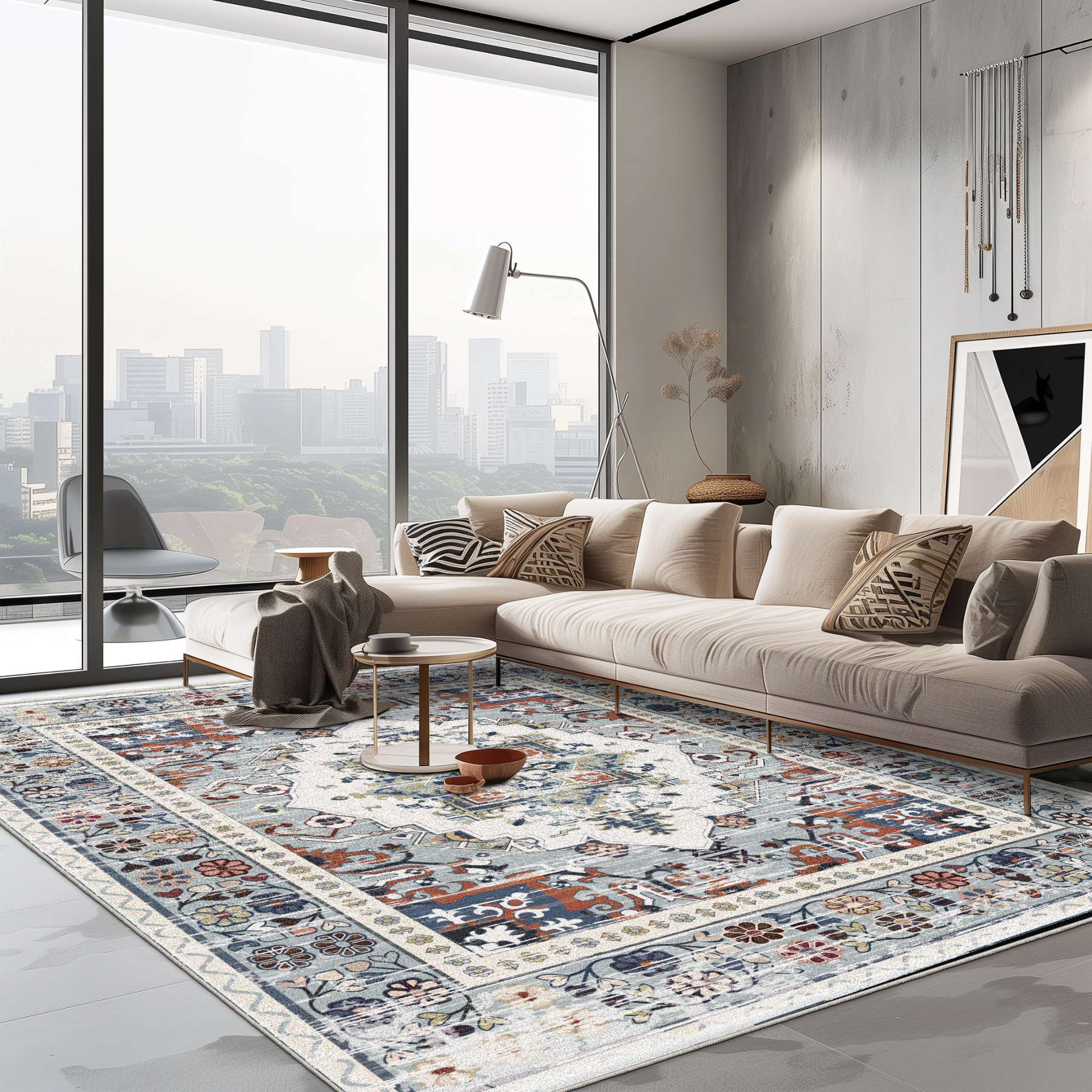 Bungalow Rose CCTFS Boho Area Rug for Living Room 8x10 Large Vintage ...