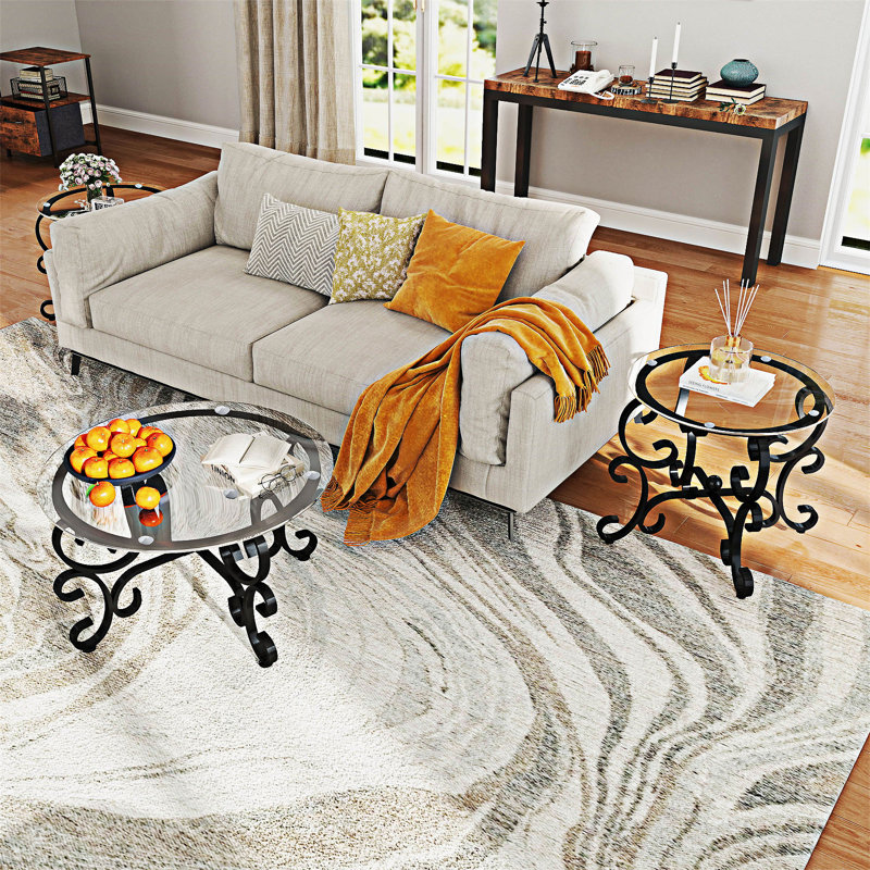 Lark Manor™ Tempered Glass Surface Coffee Table Set | Wayfair
