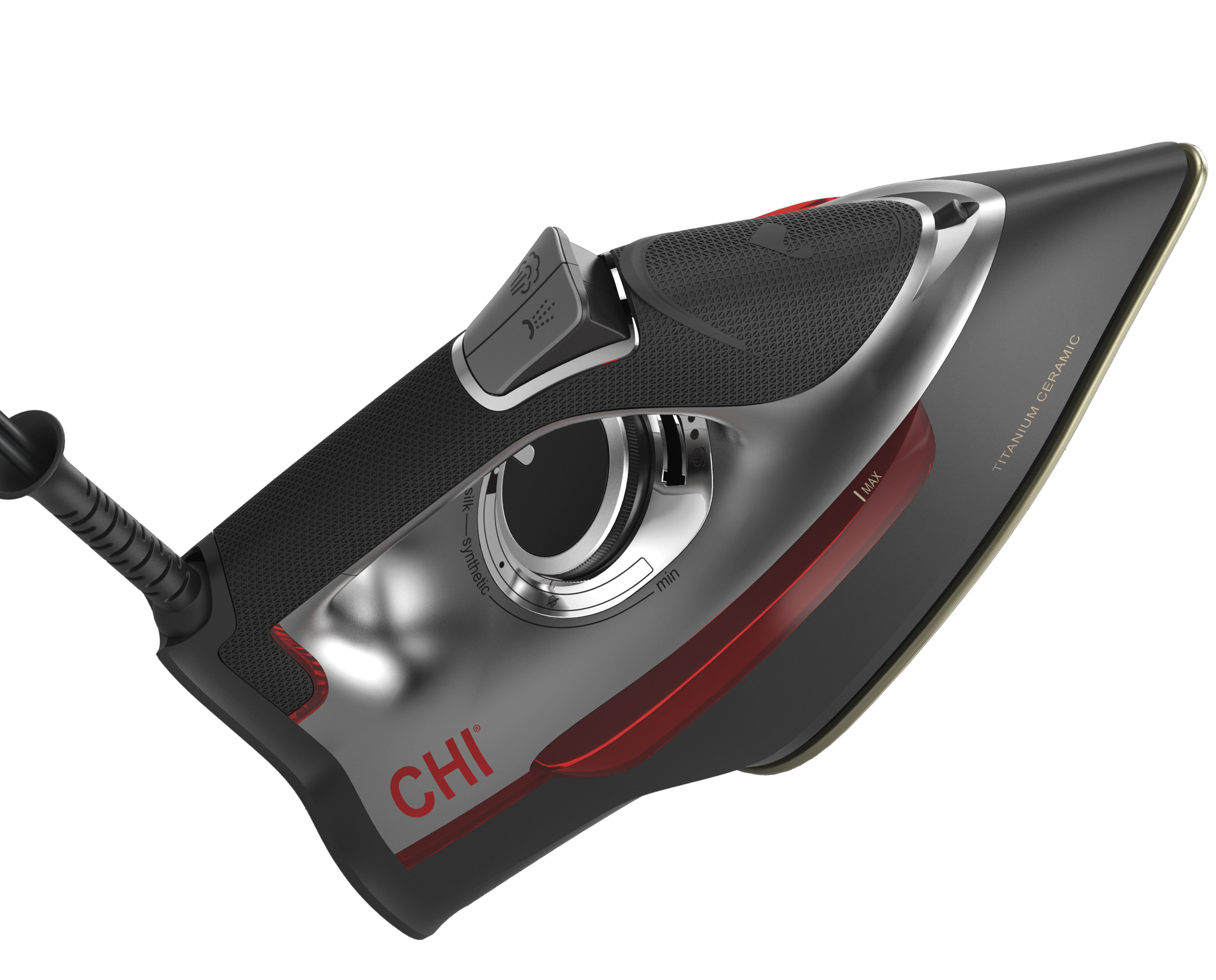 CHI 1700 Watt Professional Grade Steam Iron with 10' Cord, Titanium ...