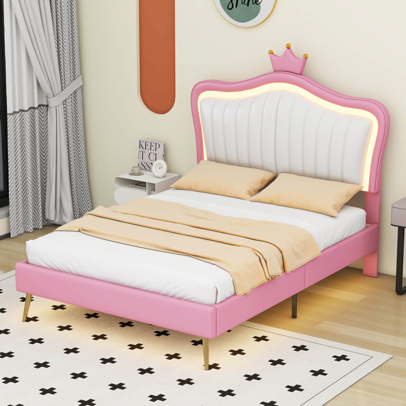 House of Hampton® Hanns Modern Upholstered Princess Bed With Crown ...