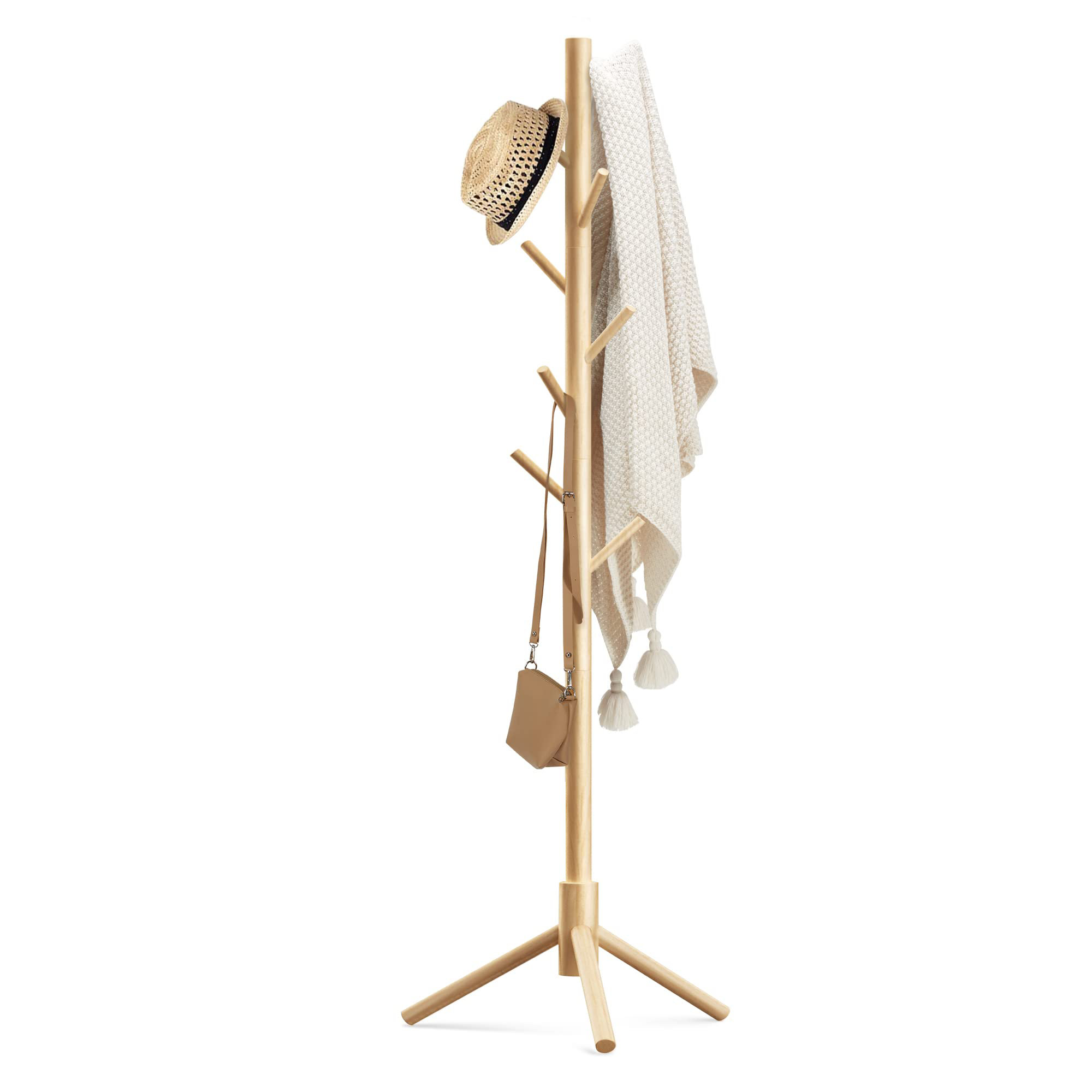 George Oliver Lathaniel Freestanding 8 - Hook Coat Rack | Wayfair