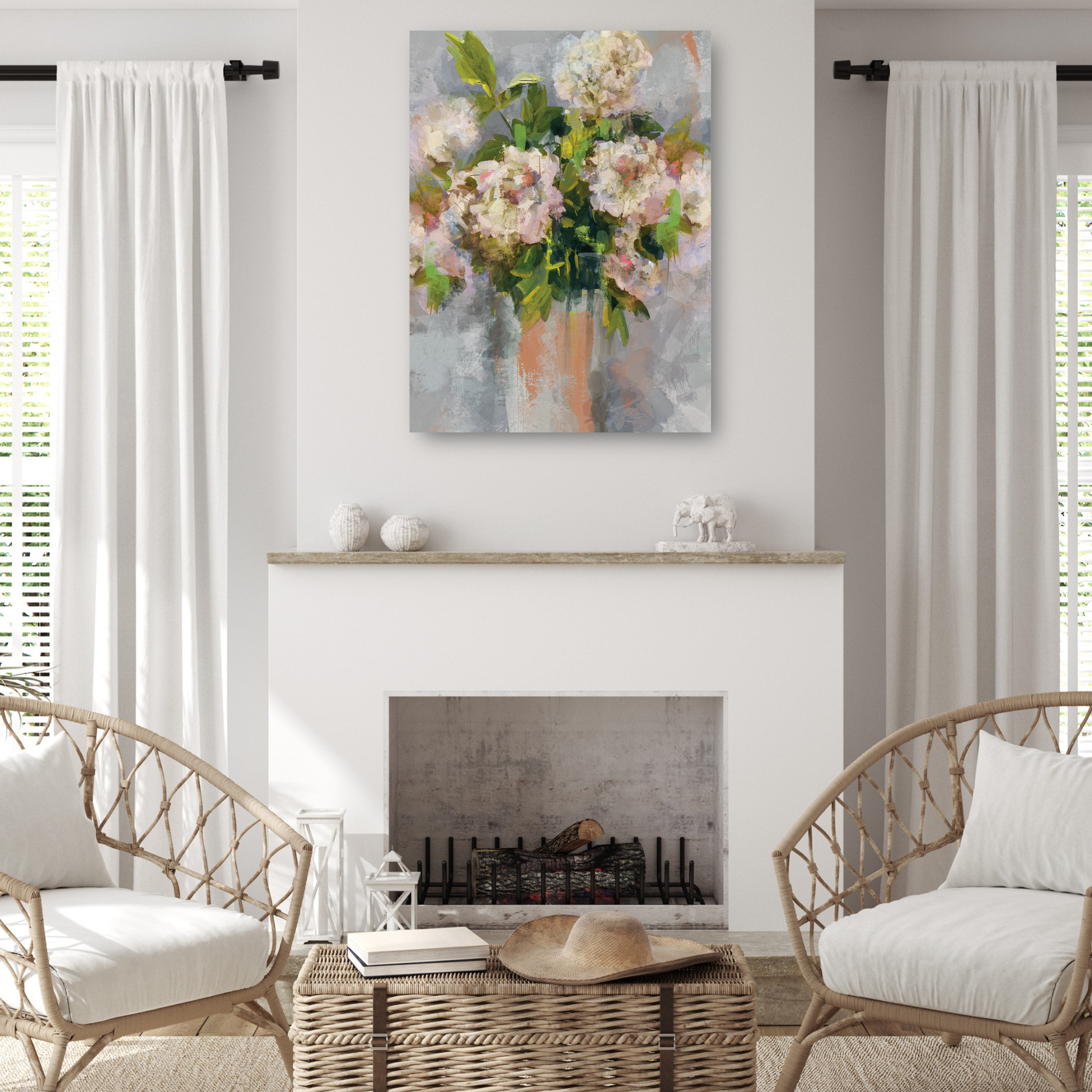 Red Barrel Studio® Modern Floral I Coral by Studio Arts Canvas Art ...