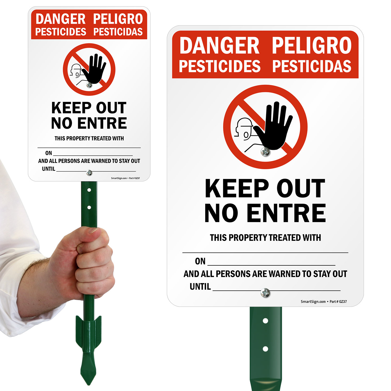 SmartSign Pesticides - Keep out / Pesticides - No Entre (English ...