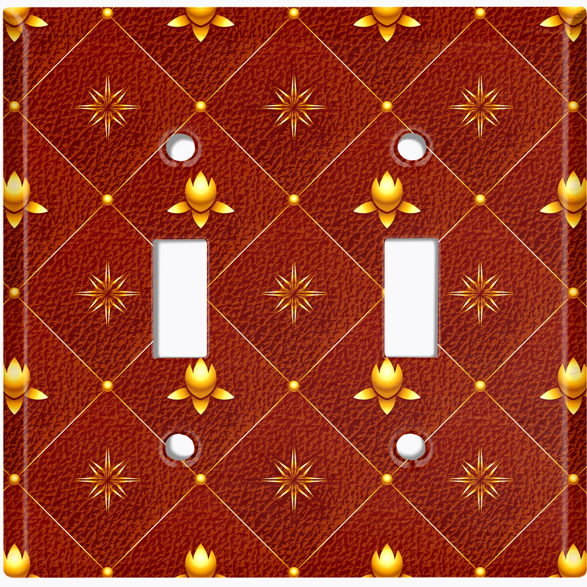 WorldAcc Elegant Damask Trinket 2-Gang Toggle Light Switch Wall Plate ...