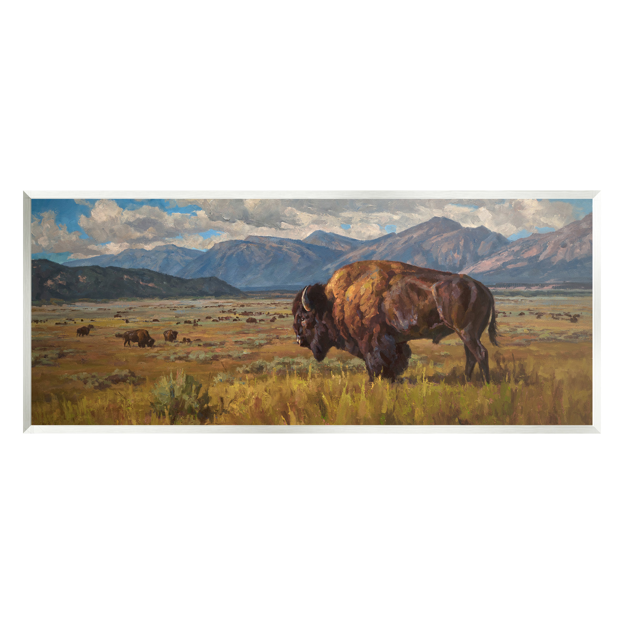 Stupell Industries Bison Grazing In Valley Wall Plaque Art Design By ...