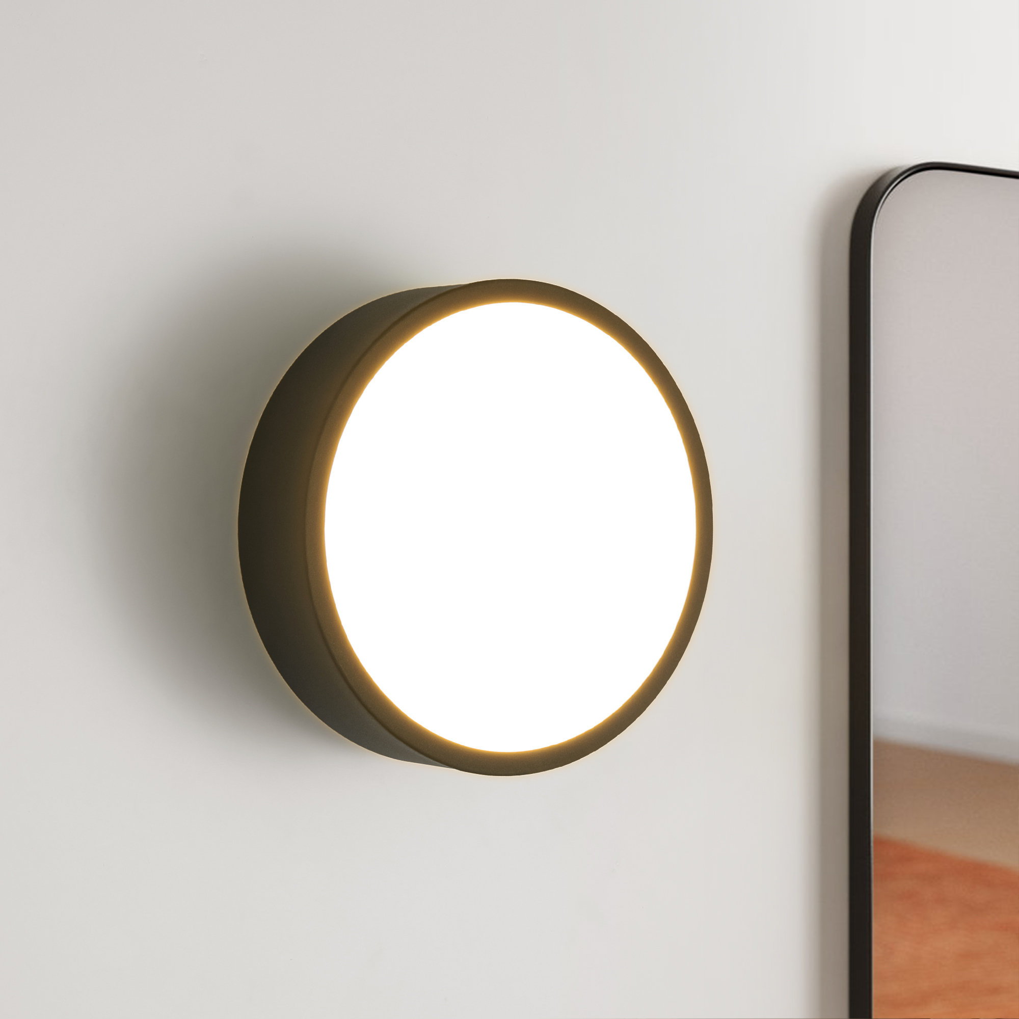 Ebern Designs Adalat 1- Light Round LED Dimmable Wall Sconce | Wayfair