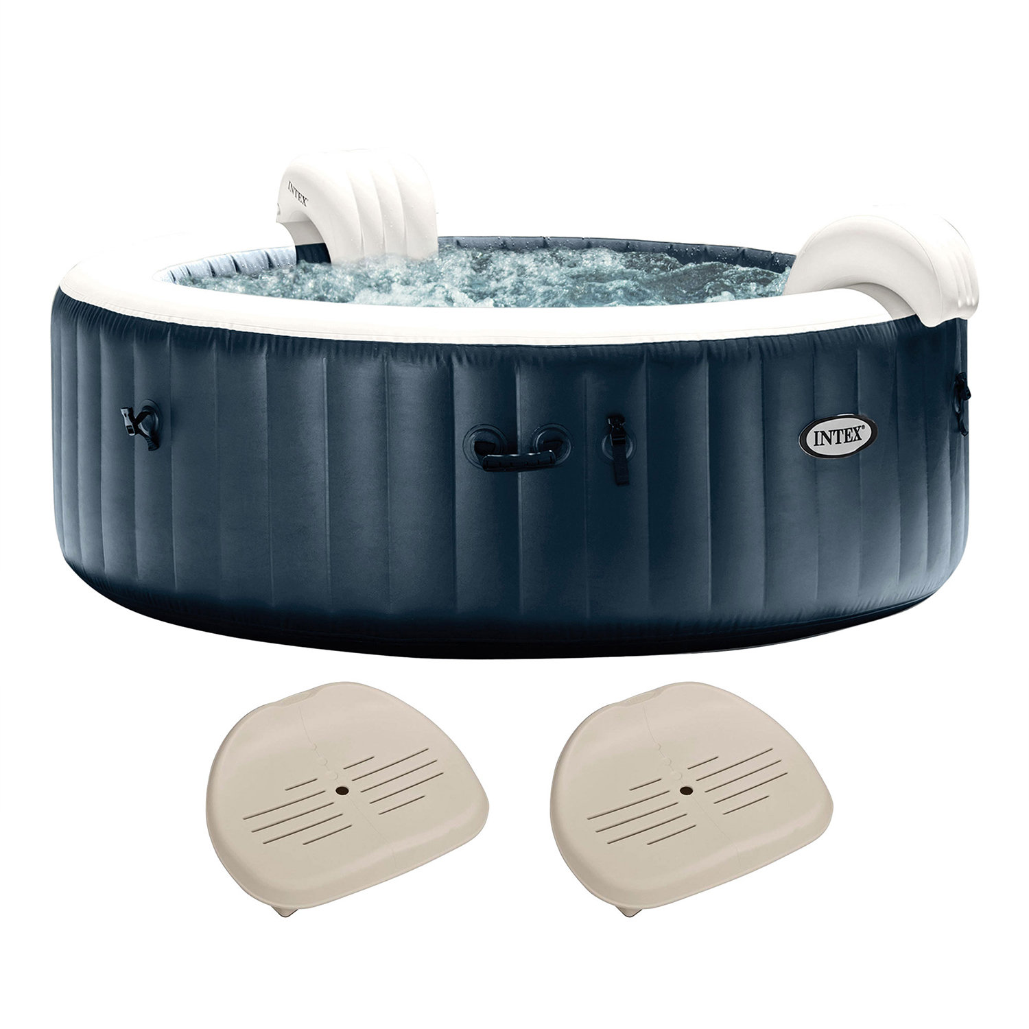 Intex Purespa Plus Inflatable Bubble Jet Hot Tub and Slip Resistant ...