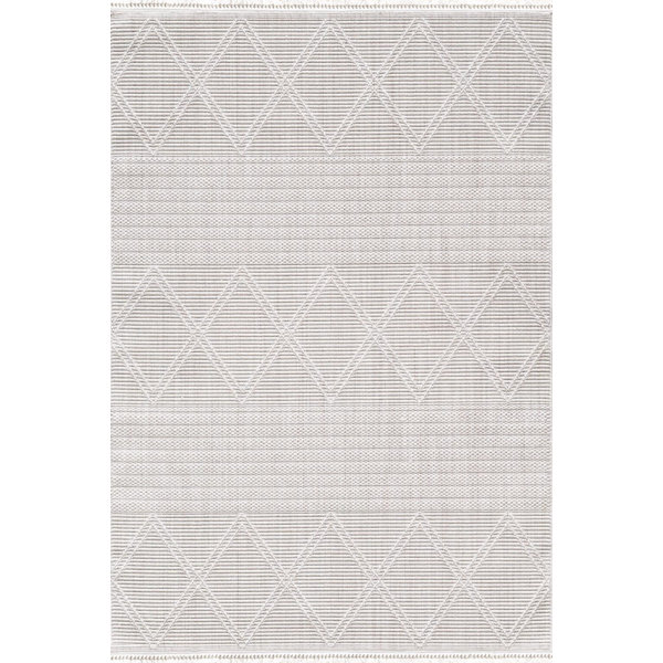 Ebern Designs Mirjanka Geometric Machine Woven 80x100 Grey Area Rug ...