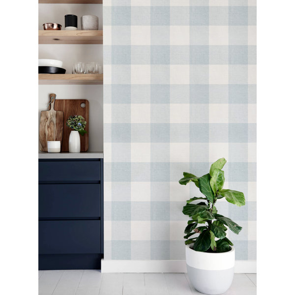 Gracie Oaks Markaylah Peel & Stick Gingham Panel | Wayfair