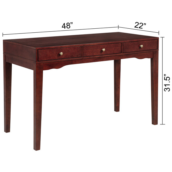 Red Barrel Studio® Solid Wood Library/home Office Writing Desk With 3 ...