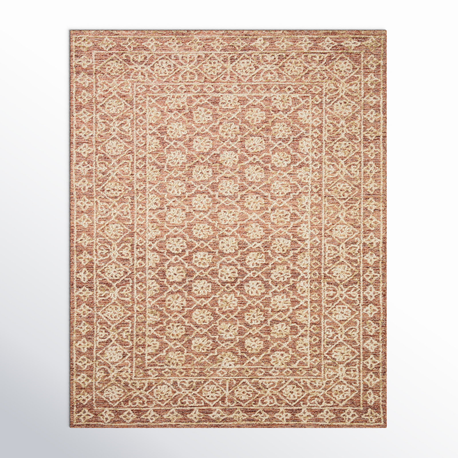 Birch Lane™ Millcreek Oriental Handmade Tufted Wool Area Rug in Rust ...
