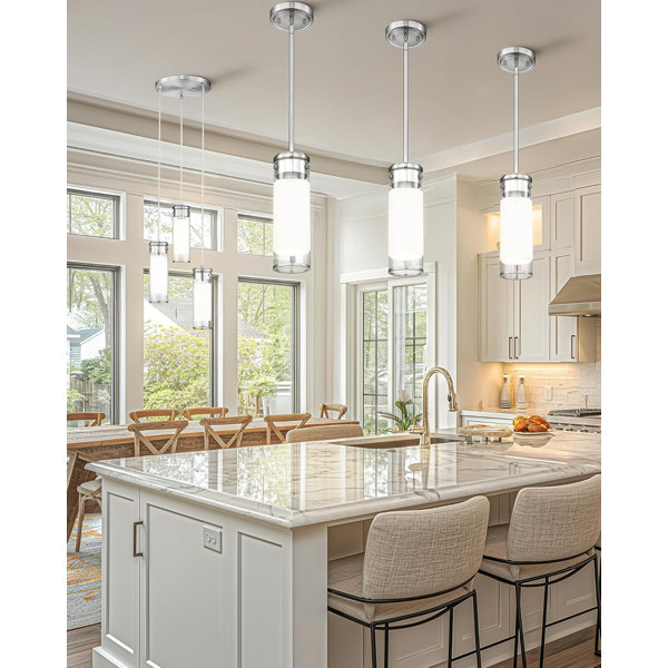 Mercer41 Modern Pendant Lights Cylindrical Hanging Light Fixtures With ...