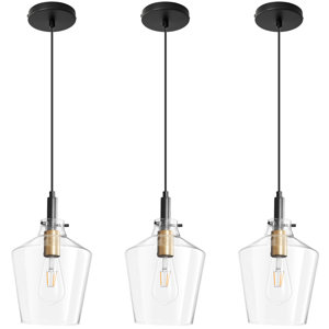17 Stories Zader 1 - Light Single Pendant Glass Chandelier With ...
