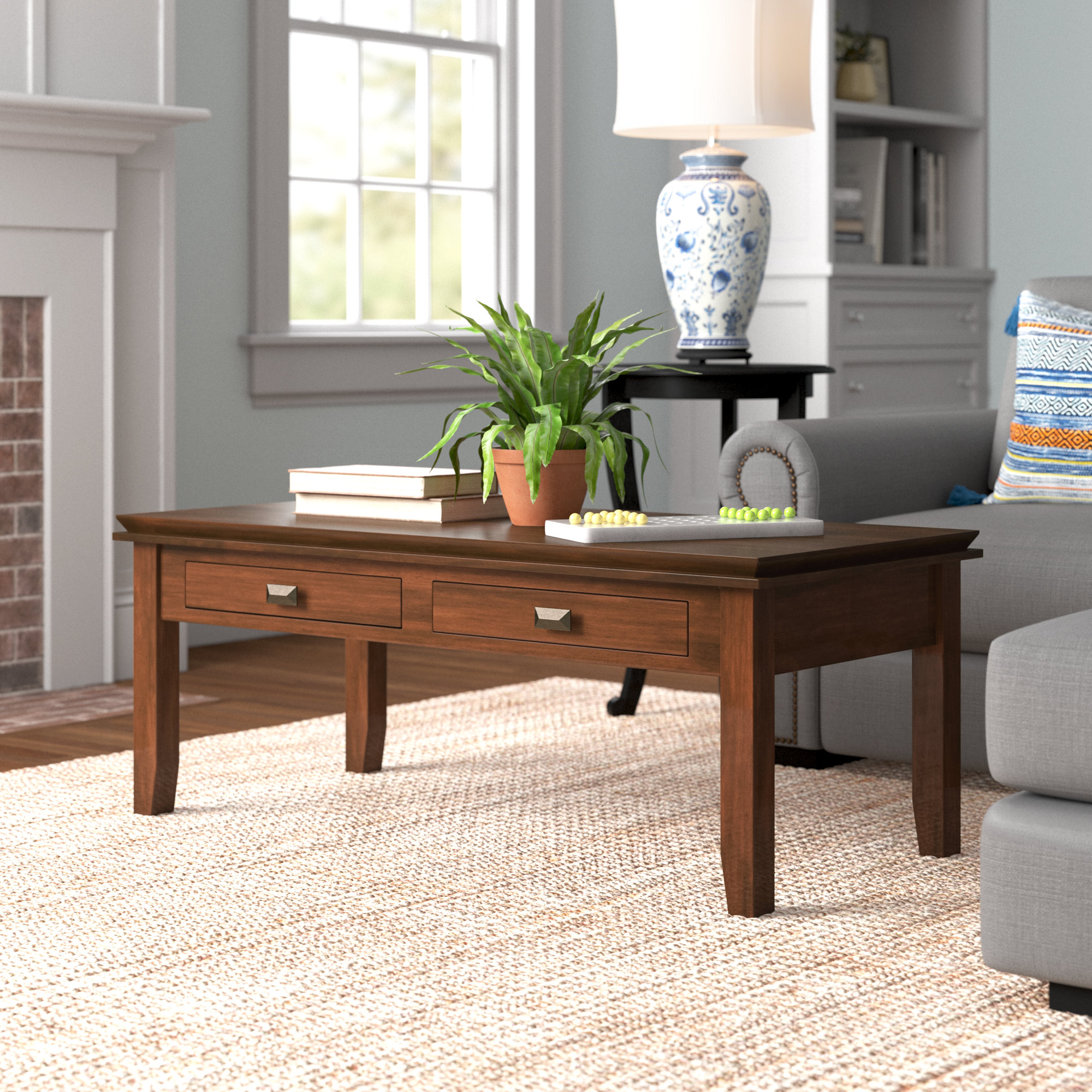 Simpli Home Artisan Solid Wood Coffee Table & Reviews | Wayfair