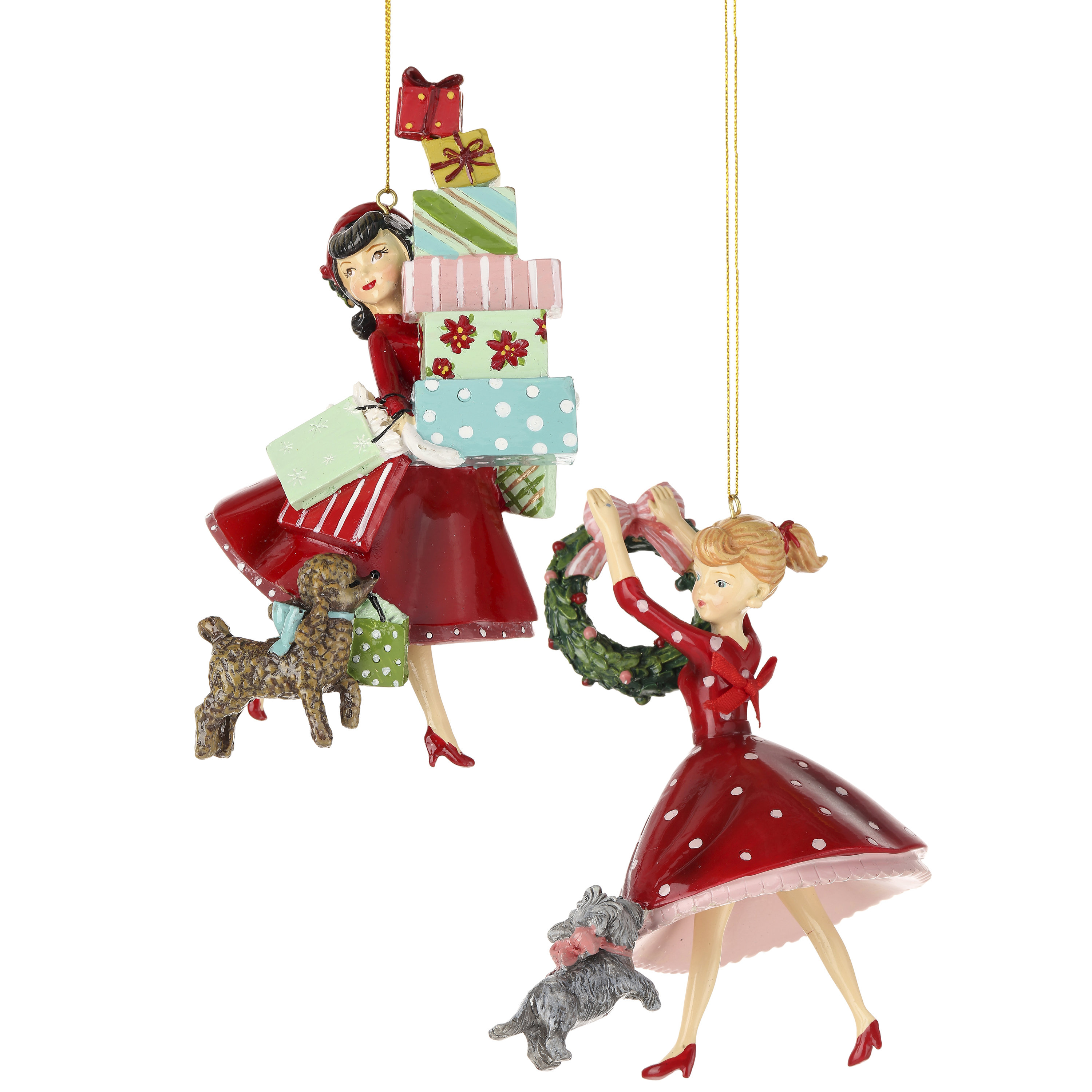 Regency International 6.5-7" Retro Lady Decorating Ornament Set of 2 ...