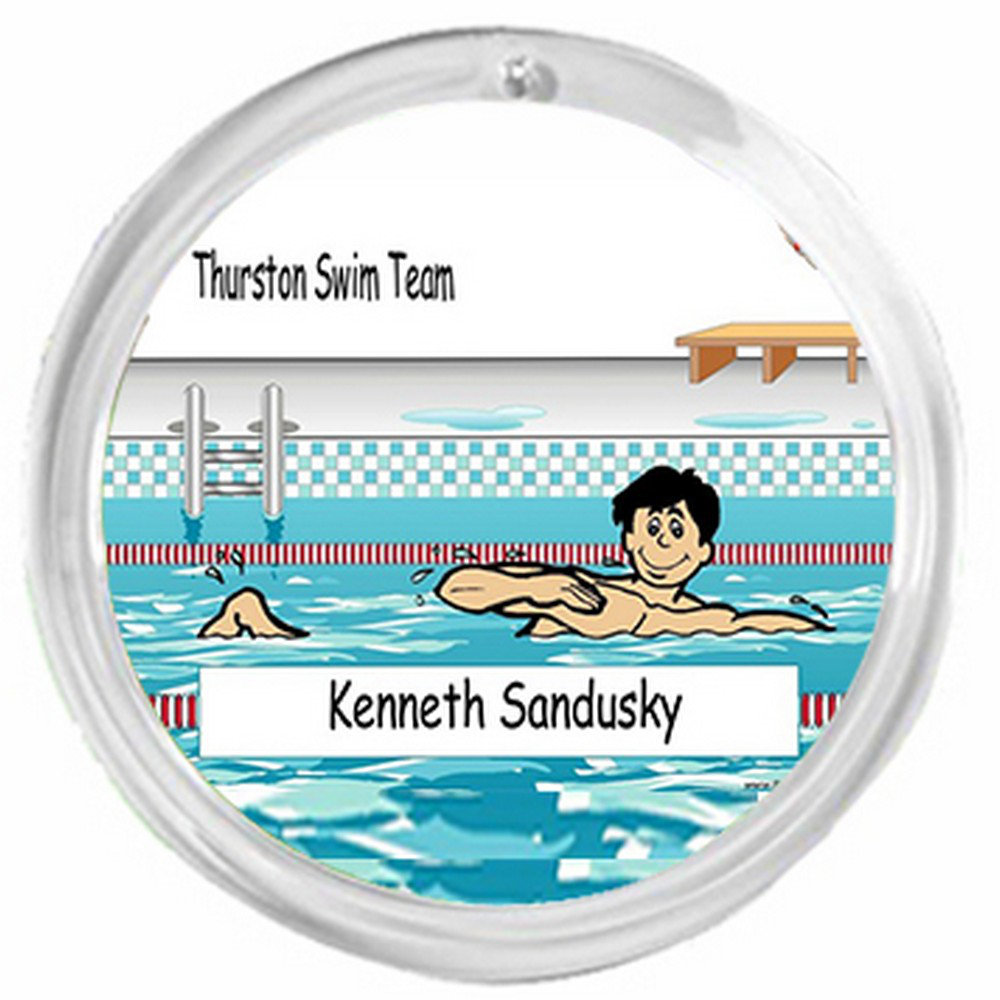 The Holiday Aisle® Personalized Round Christmas Ornament NTT: Swimmer ...