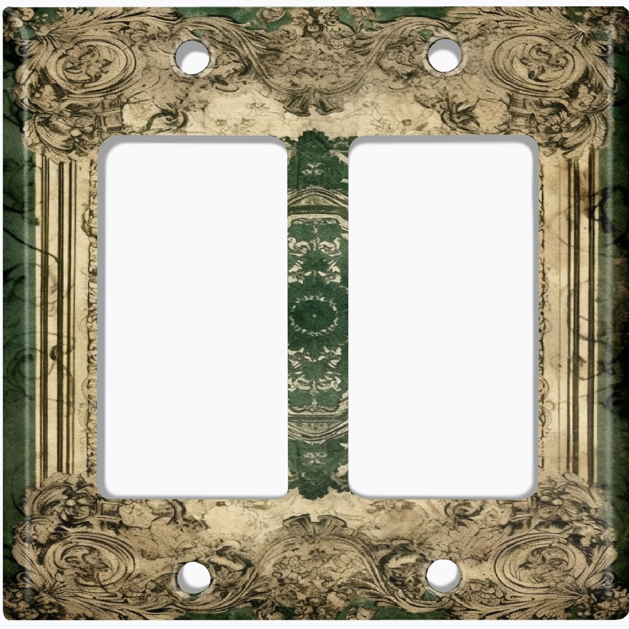 WorldAcc Metal Light Switch Plate Outlet Cover (Elegant Biege Damask ...