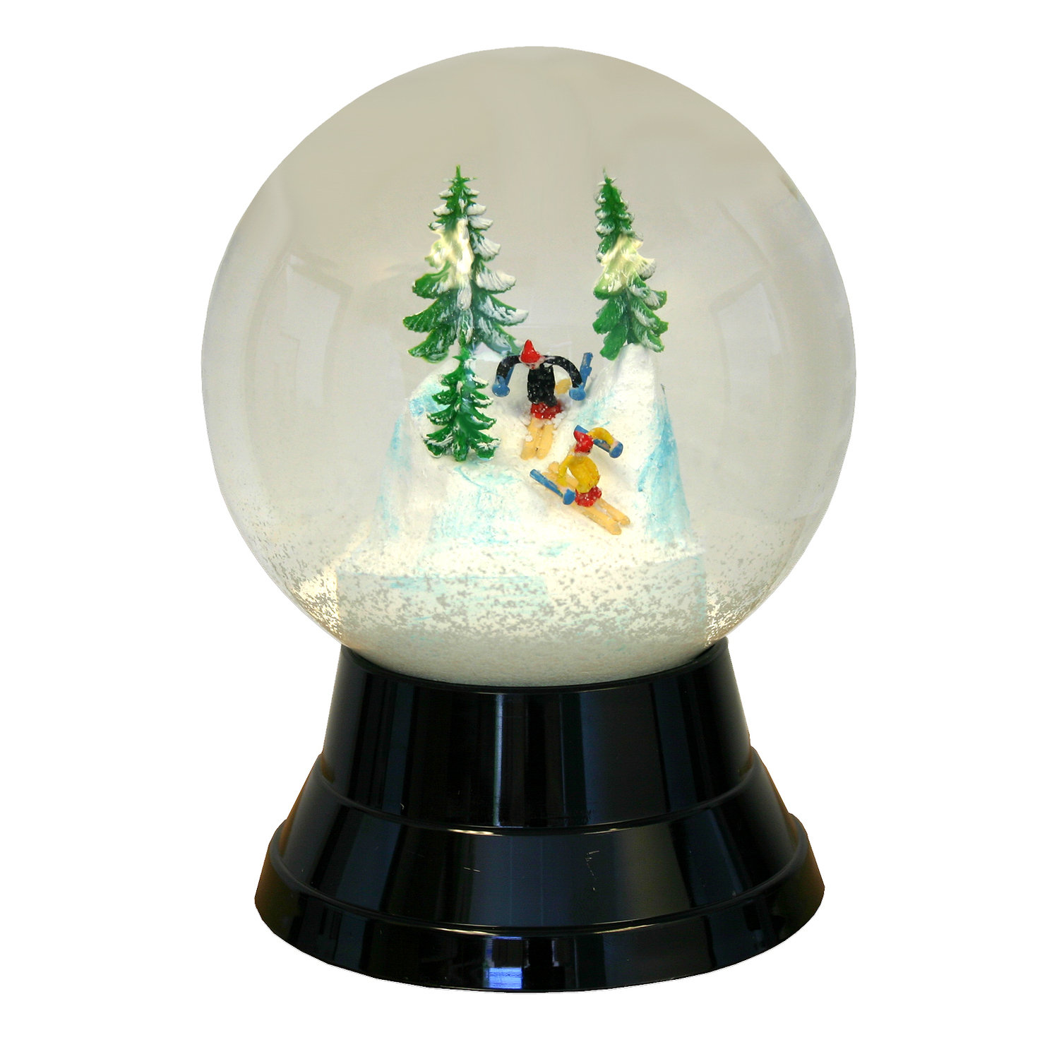 Darby Home Co Large Realistic Blown Glass Snowglobe Skiers Scene Decor ...