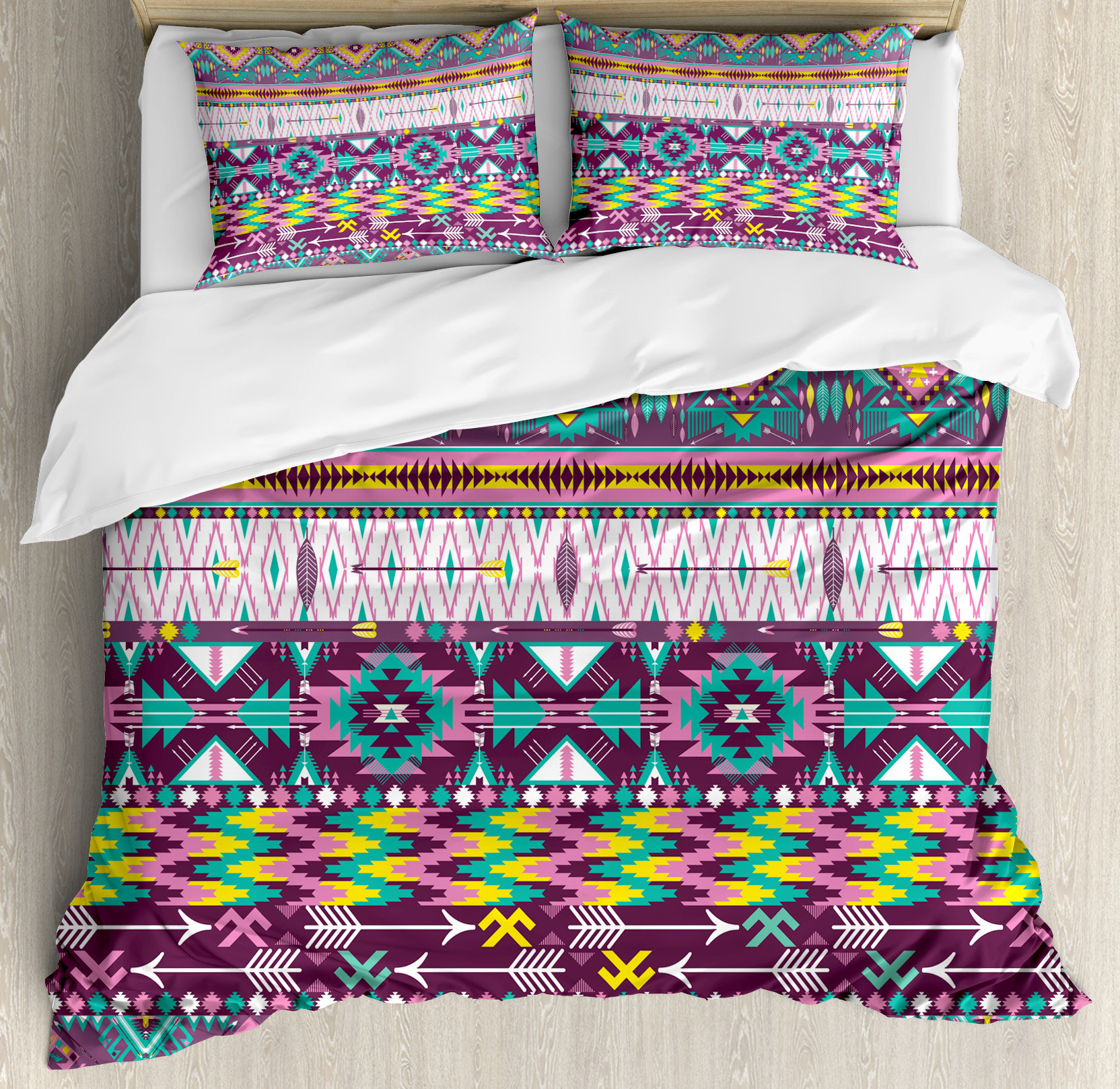 Ambesonne Native American Ethnic Traditional Aztec Pattern Geometric ...