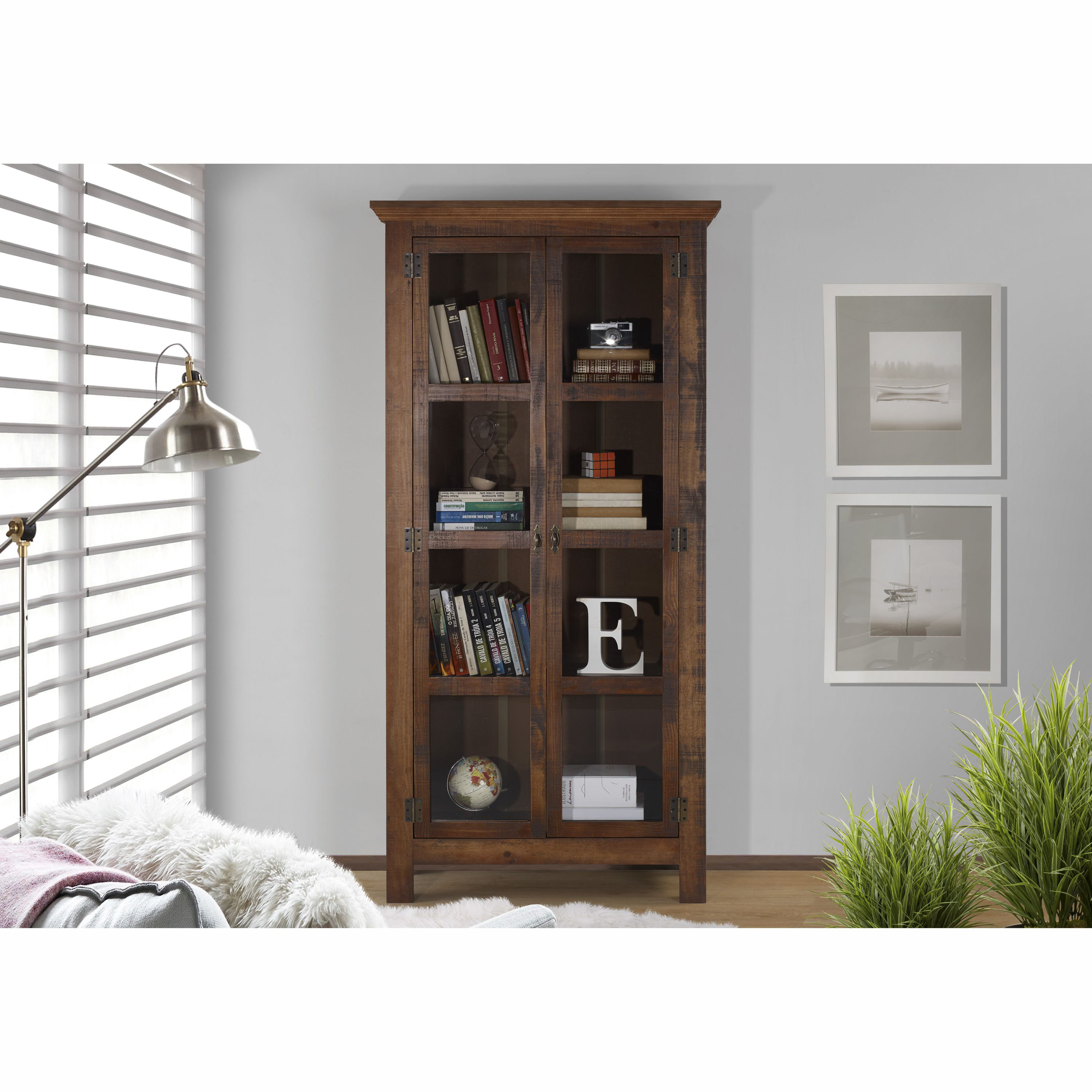 Gracie Oaks Colucci 71'' Tall Solid Wood 2 - Door Accent Cabinet ...