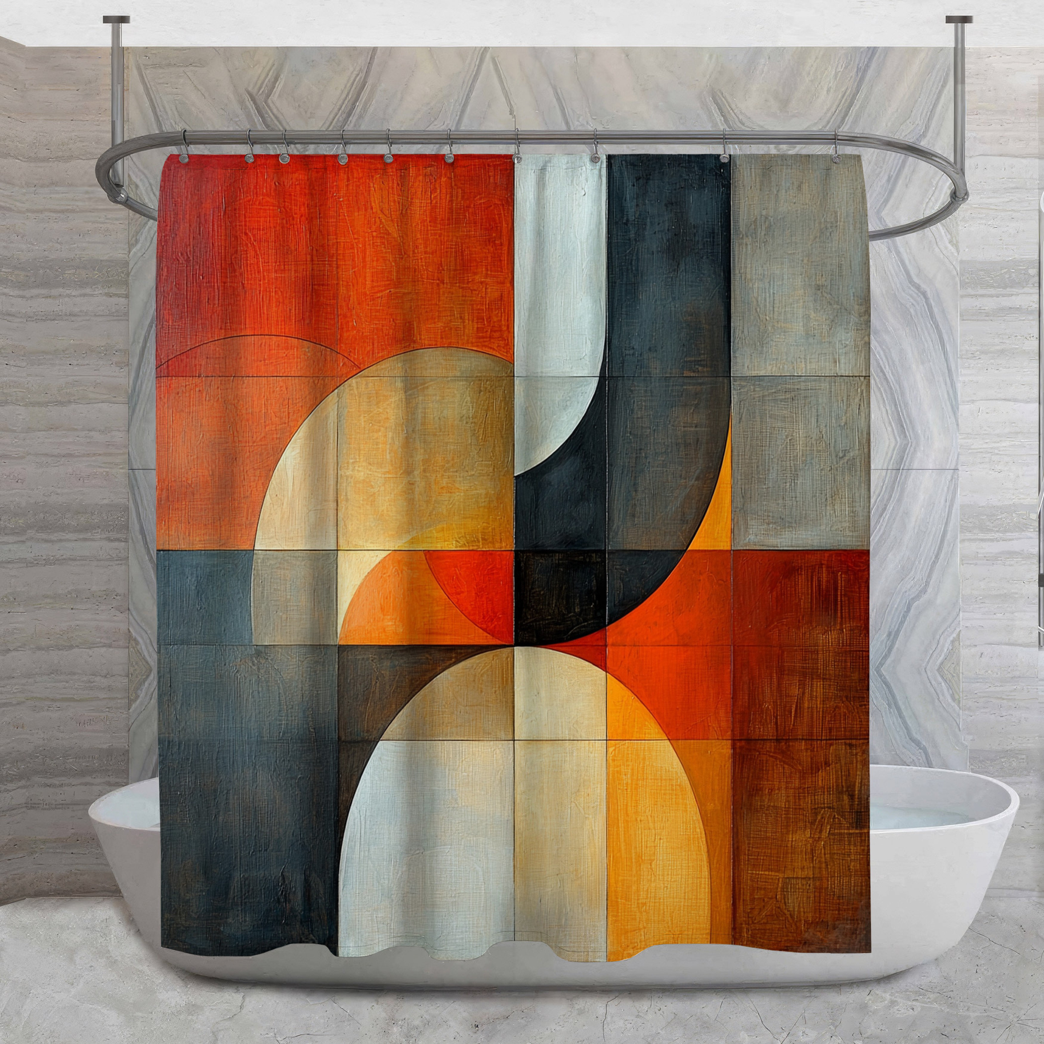 Longshore Tides Circles Shower Curtain - Abstract Bathroom Decor ...