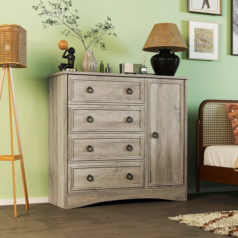 August Grove® Allmond 4 Drawer 39.37" Combo Dresser & Reviews | Wayfair