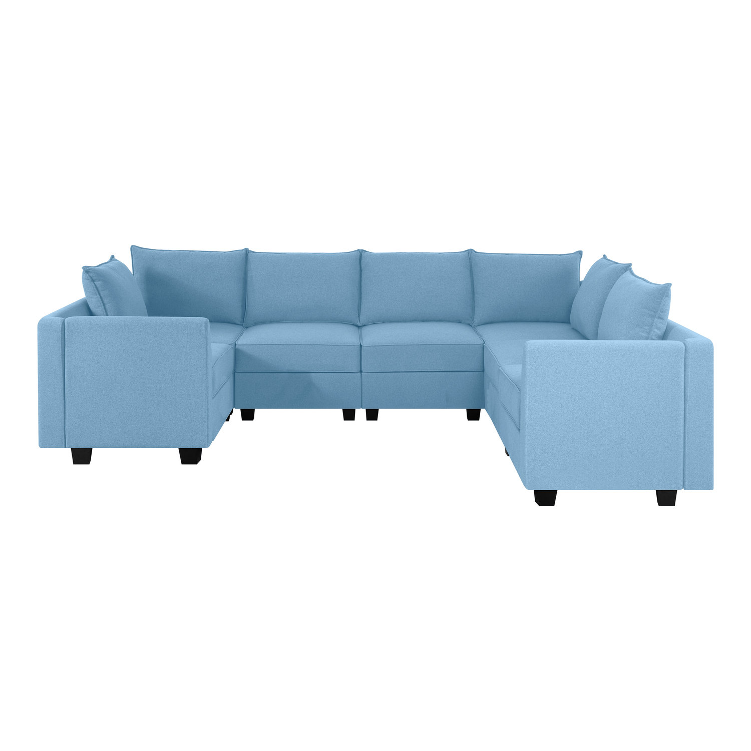 Latitude Run® Kunkle Convertible – 7-Seater U Shaped Linen Modular Sofa ...