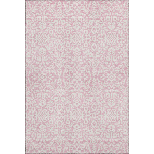 Bungalow Rose Premium Machine Washable Prisco Pink Rug & Reviews | Wayfair