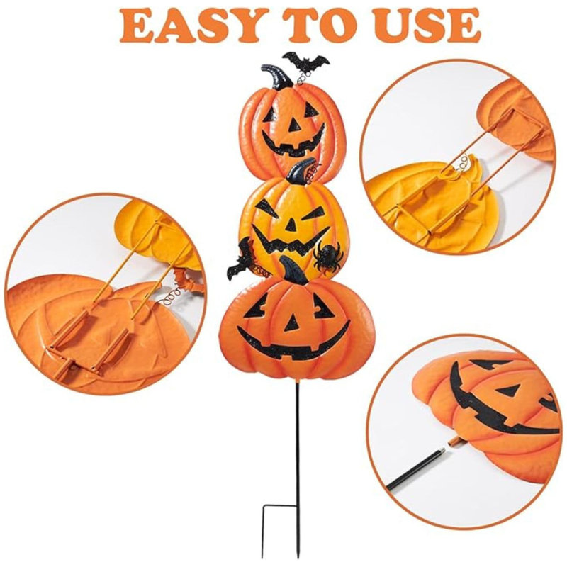 The Holiday Aisle® 2 Pack Stacked Metal Pumpkins | Wayfair