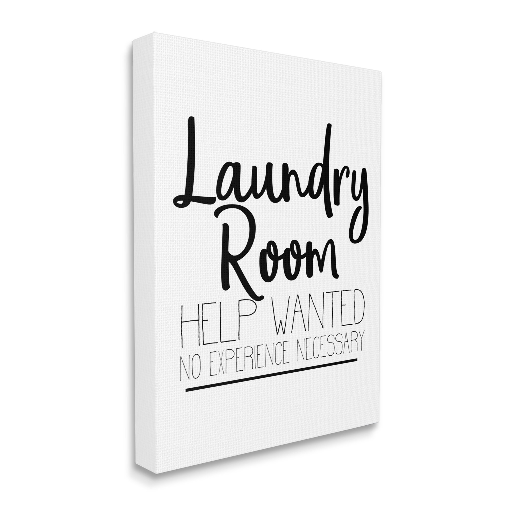 Stupell Industries Help Wanted Laundry Room Sign Bold Black White ...