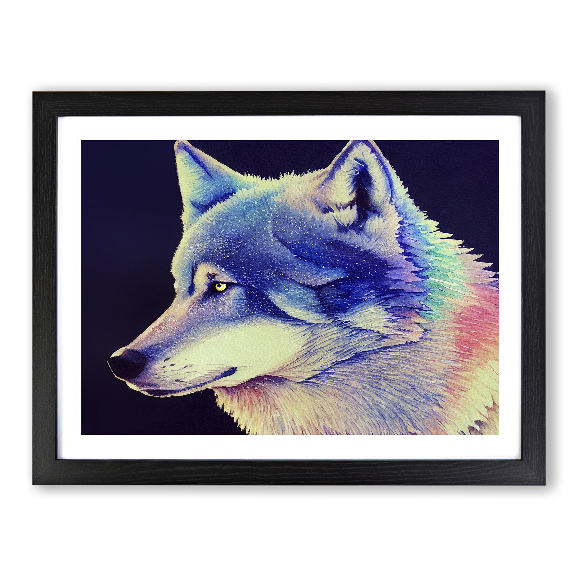 17 Stories Wolf Watercolour Vol.2 - Picture Frame Painting | Wayfair.ie