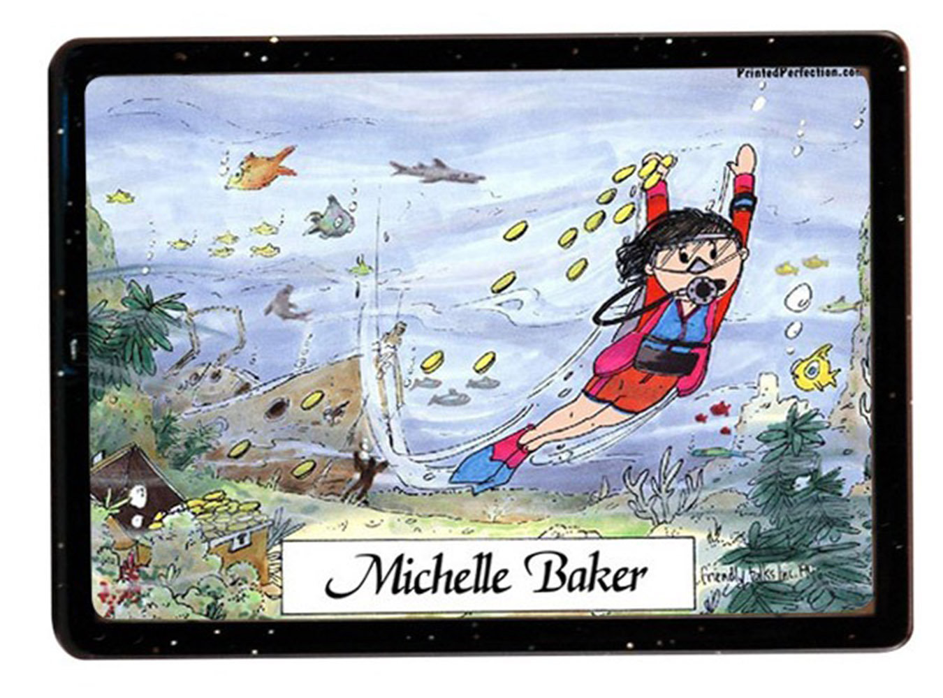 Printed Perfection Personalized Scuba Diver - Female Acrylic Magnet ...