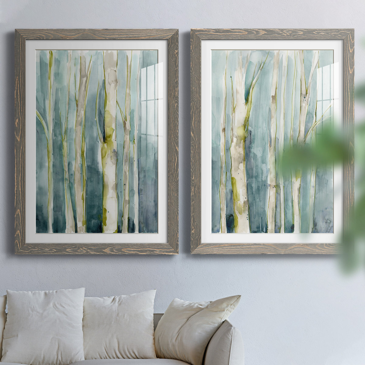 Millwood Pines Treeline Watercolor I Framed On Paper 2 Pieces Painting ...