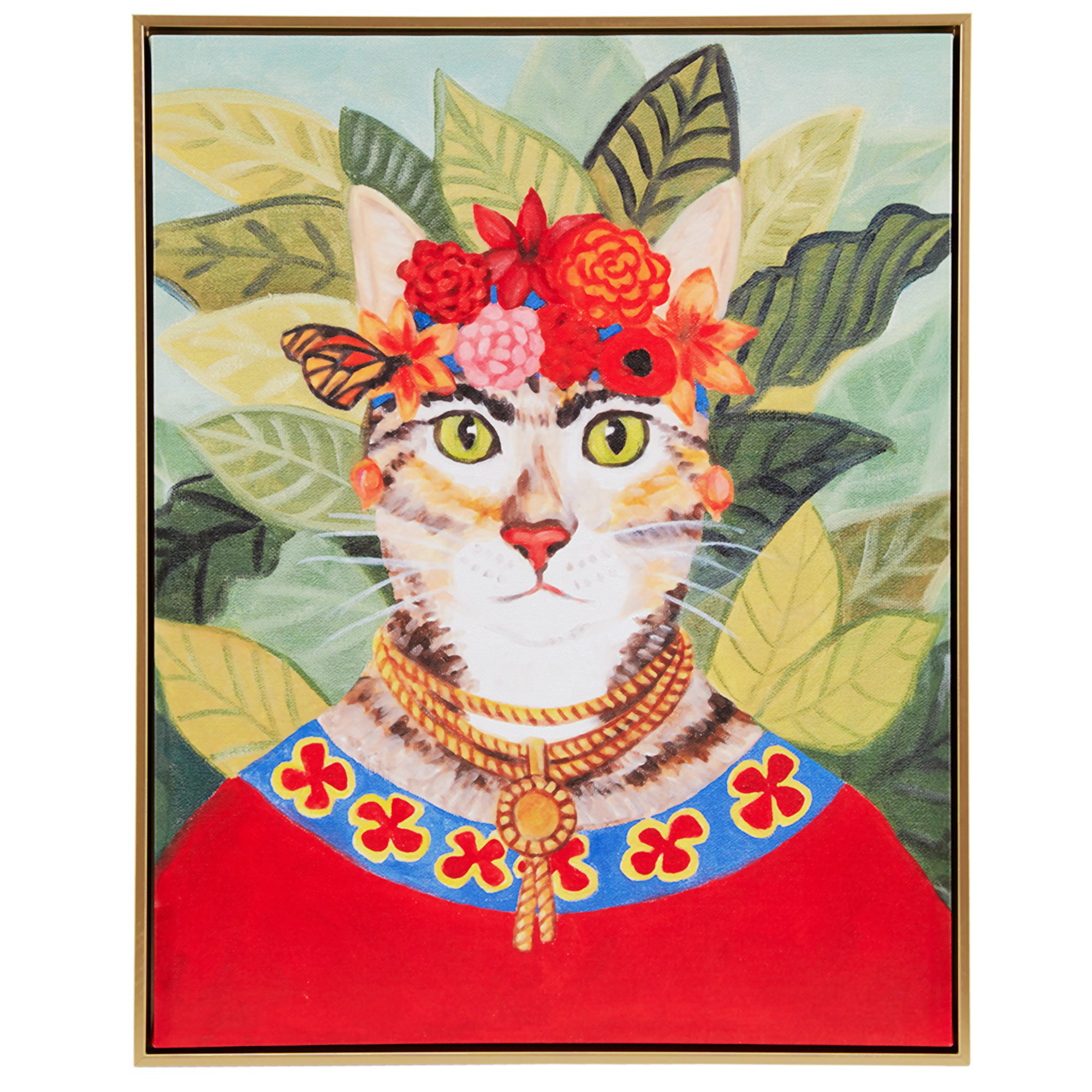 Trinx Bohemian Cat Framed On Wood by Carol Lew Print | Wayfair