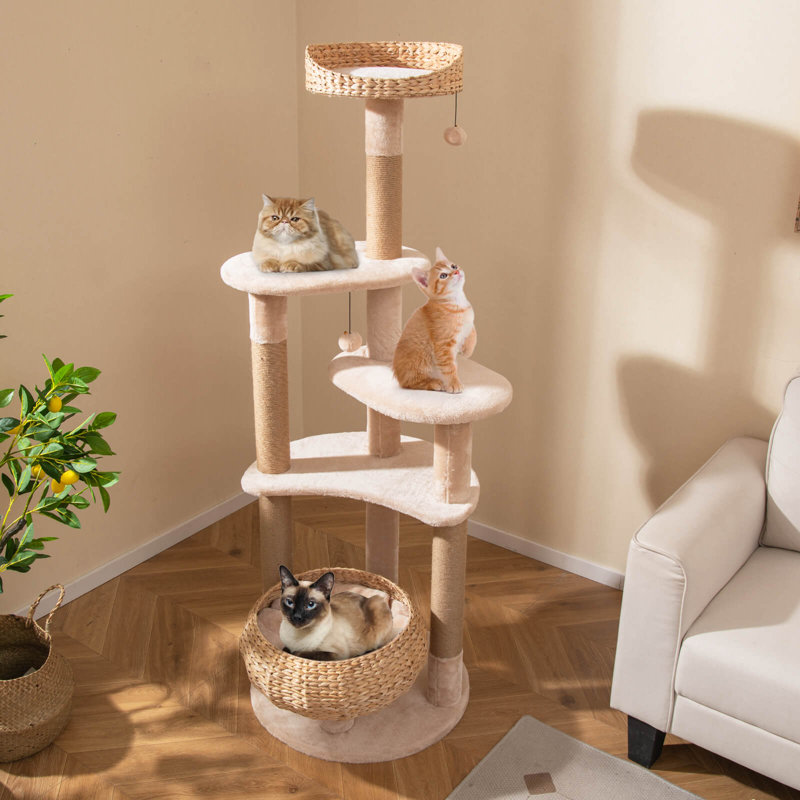 Tucker Murphy Pet™ 65" Cattail Cat Tower With Jute Scratching Posts ...