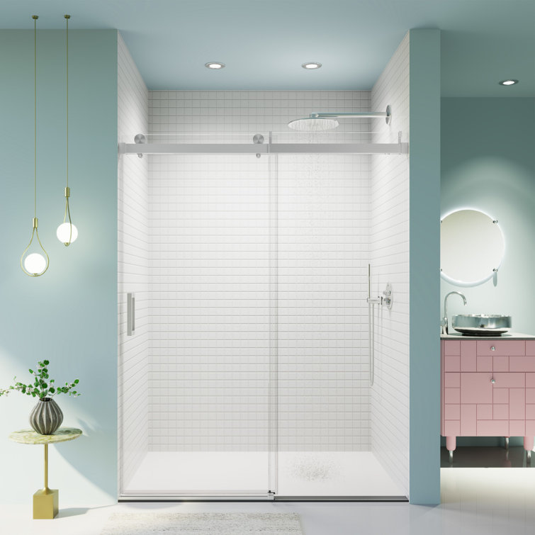 Dimorphos Soft closing shower door with buffer | Wayfair