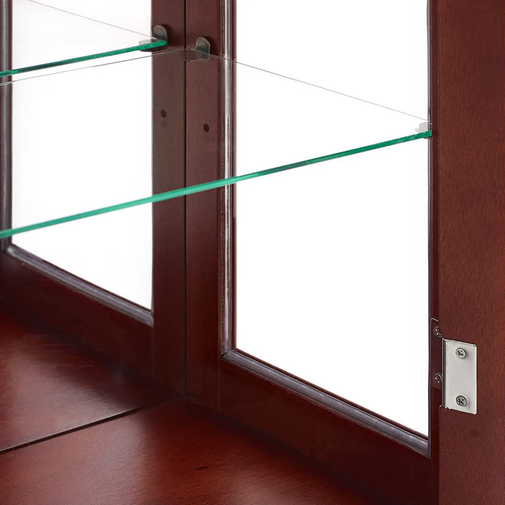 Winston Porter Curio Cabinet with tempered glass doors, adjustable ...