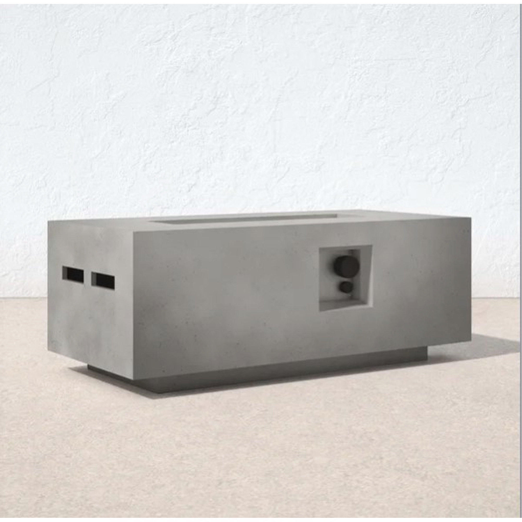 Latitude Run® Concrete Propane Outdoor Fire Pit Table(Gray Concrete ...