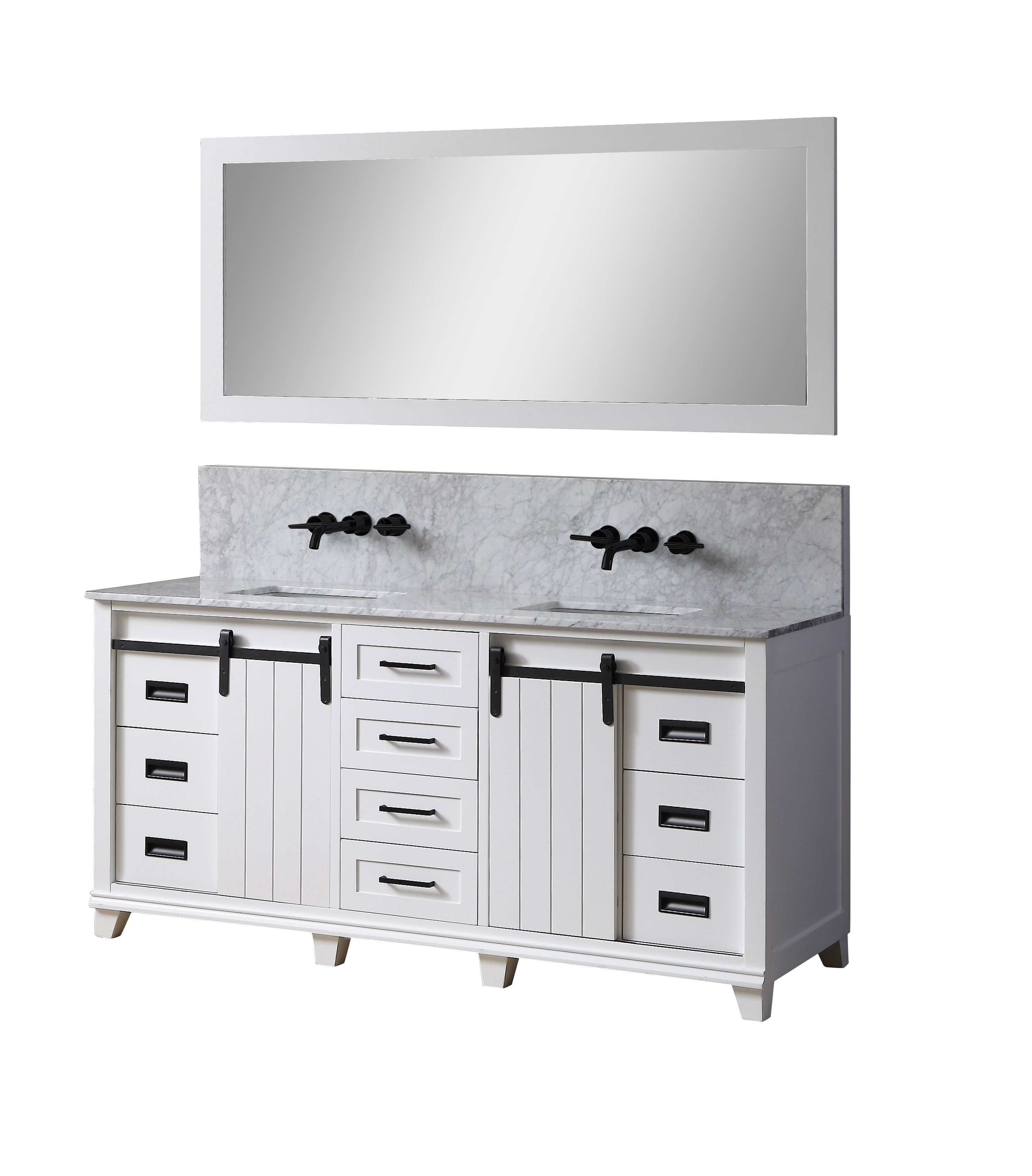 Gracie Oaks Brendaa 72" W x 25" D x 34" H Double Bathroom Vanity | Wayfair