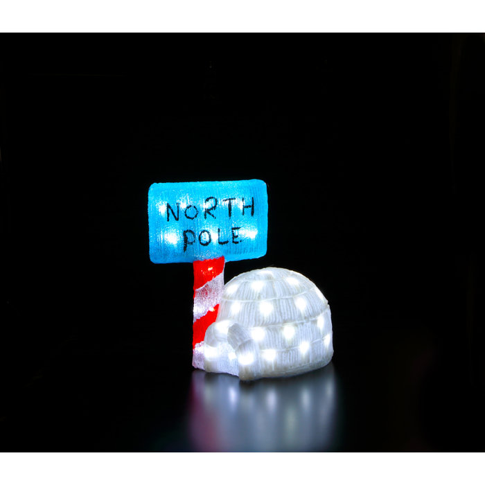 Dakota Fields Igloo with North Pole Sign Lighted Display | Wayfair.co.uk